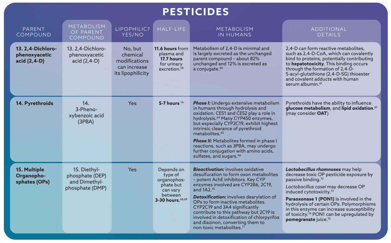 How the Body Metabolizes Environmental Toxicants: Metabolite Chart ...